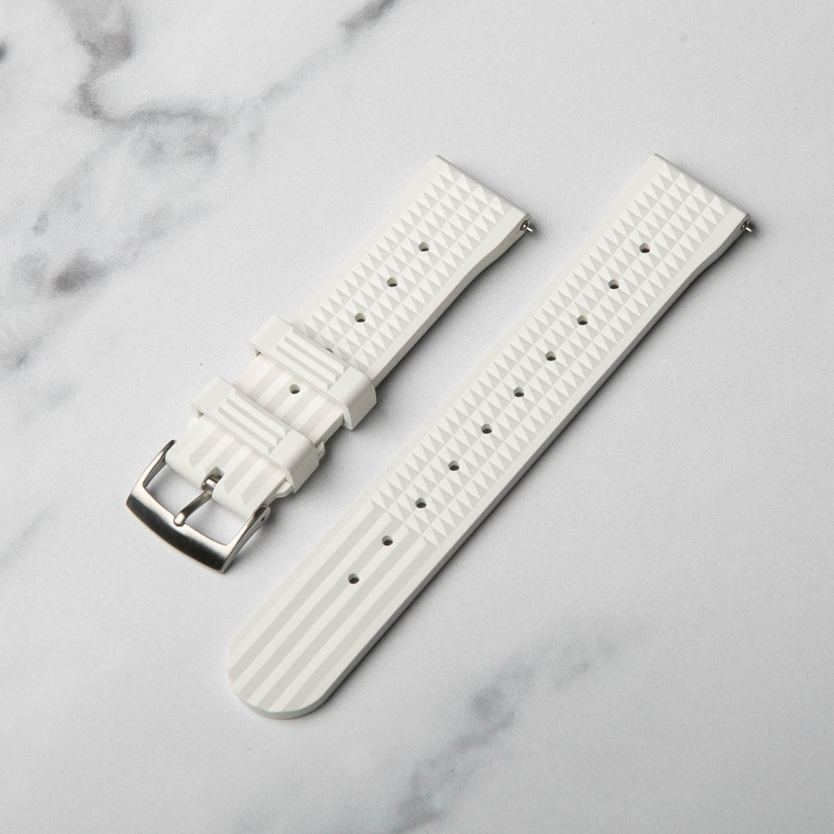 White FKM Rubber Waffle Strap – North Straps