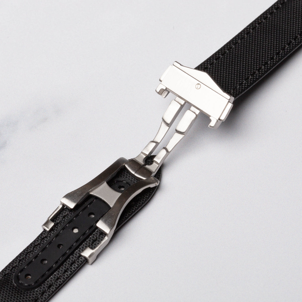 Navy Blue Fathoms Sailcloth Foldover Watch Strap – North Straps